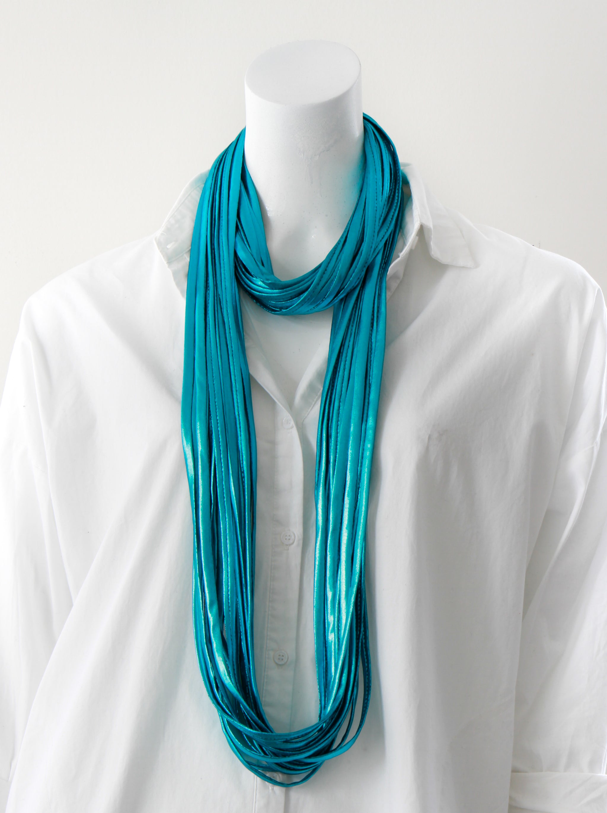 Turquoise Infinity Scarf Necklace 'Aquamarine' - Necknots